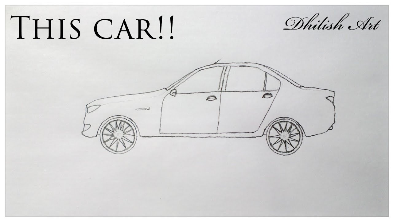 How to Draw a Simple Car for Kids | Pencil Drawing Tutorial | Luxury ...