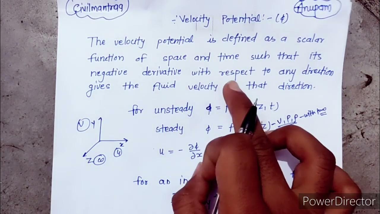 Velocity Potential Function //Fluid Mechanics. - YouTube