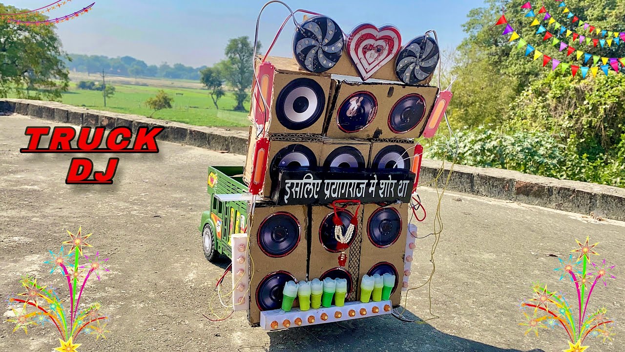 Diy Mini Dj Truck cardboard At-Home ganesh puja dj setup #trending #dj ...