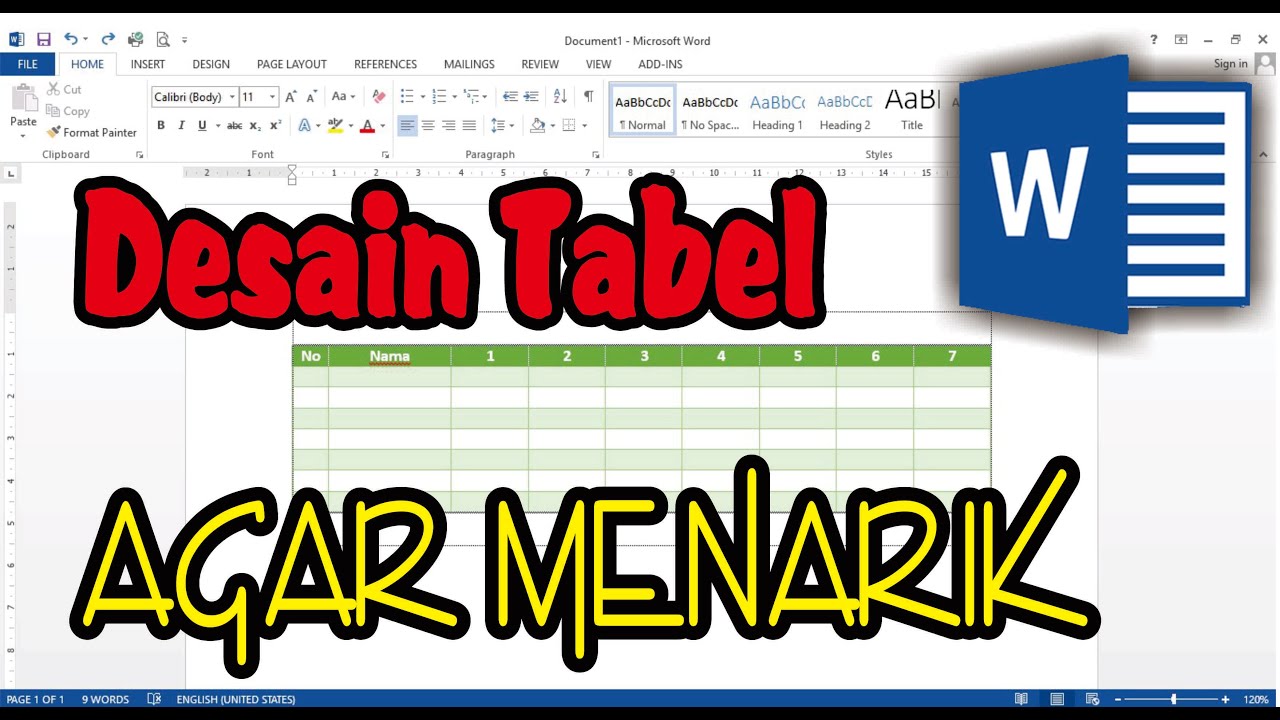 DESAIN TABEL AGAR MENARIK DI MS.WORD | FIAN COMPUTER - YouTube