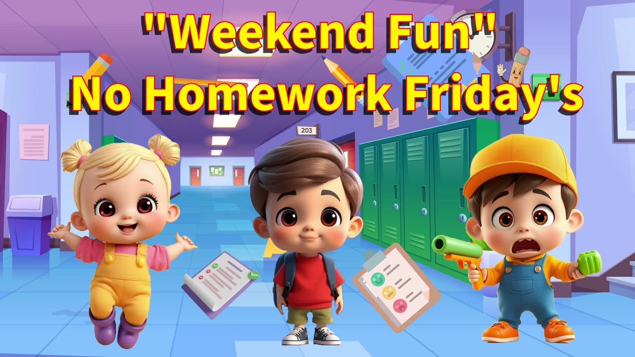 Weekend No Homework Friday's | Songs for Kids | weekend | @Blue-Onion ...