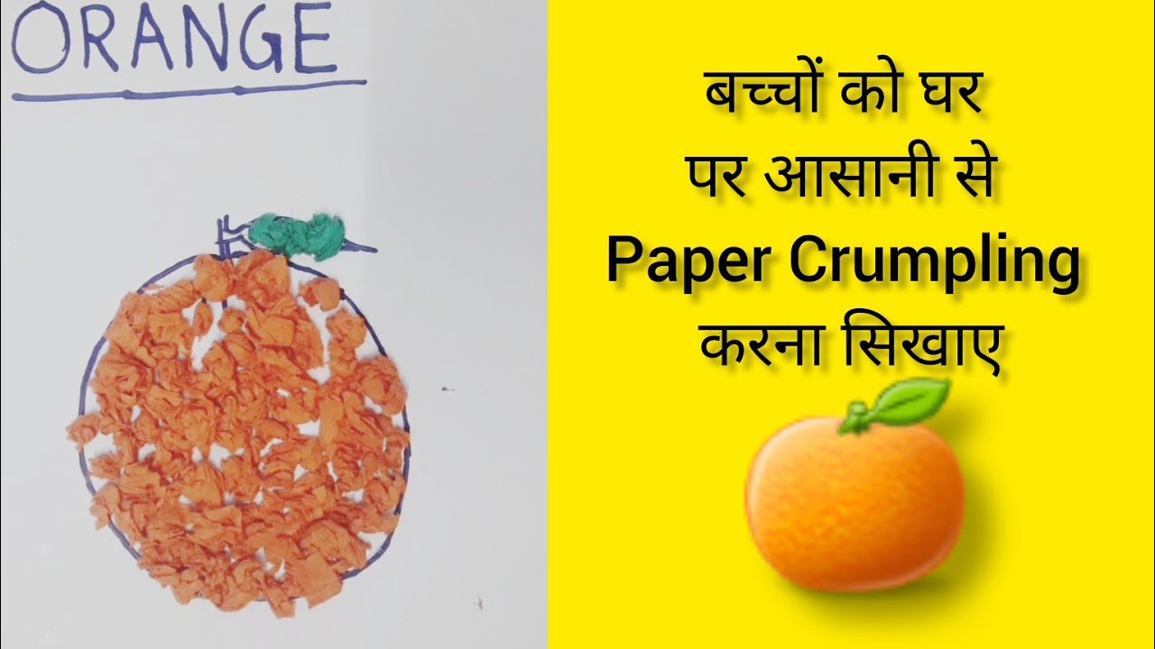 Paper Crumpling Activity || Orange paper Crumpling activity - YouTube