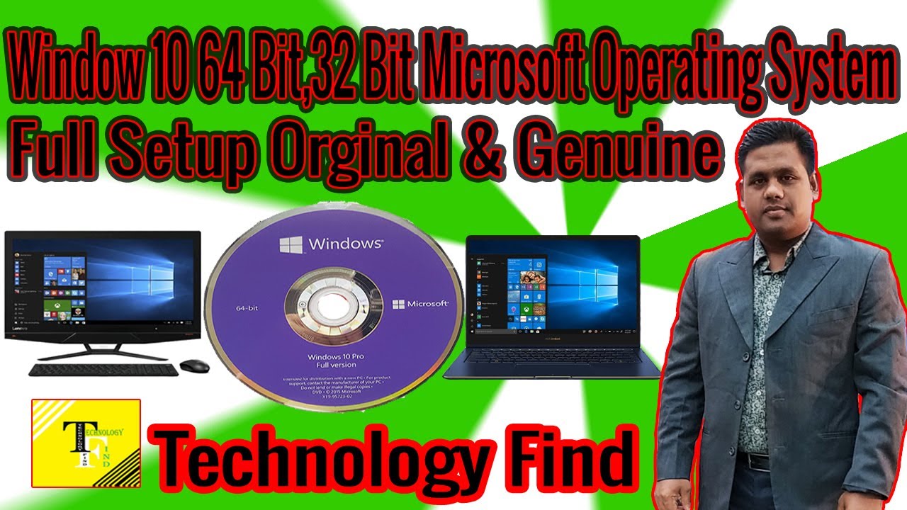 Genuine Windows 10 64 Bit, 32 Bit Microsoft Operating System Full ...