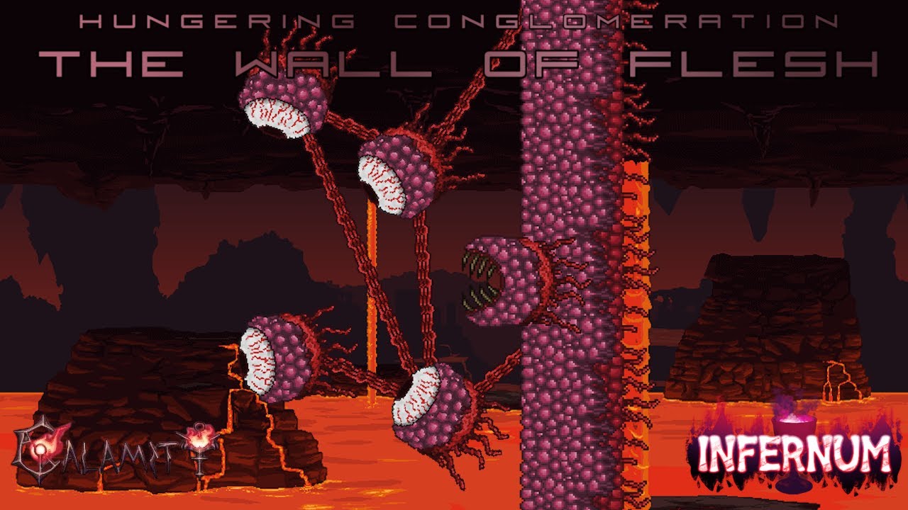 Terraria Calamity Infernum Wall of Flesh fight "Hungering ...