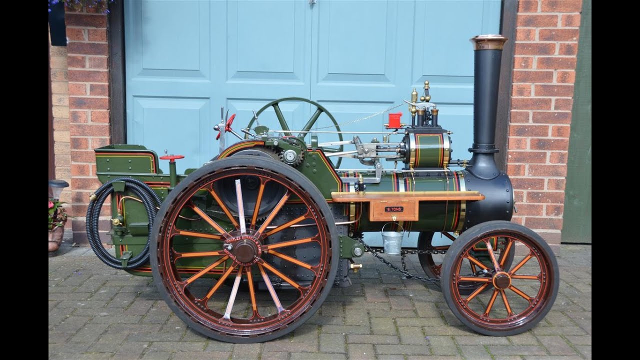 4 1/2" Plastow Burrell traction engine, first run with new piston rings ...