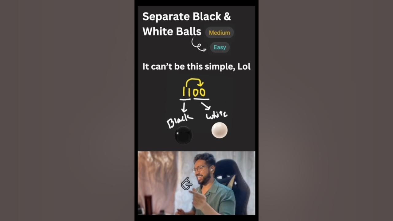 Leetcode 2938 - Easy Solution - Separate Black and White balls #Coding #DSA #Maths - YouTube