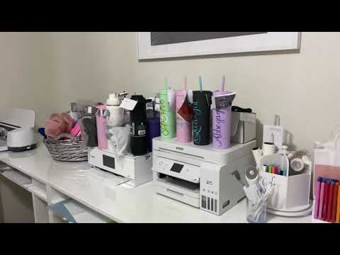My White Office Tour Craft Room Cricut Room Customization Workspace ...