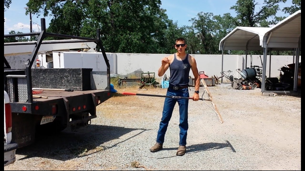 HOW TO USE A LANDSCAPE RAKE PROPERLY! - YouTube