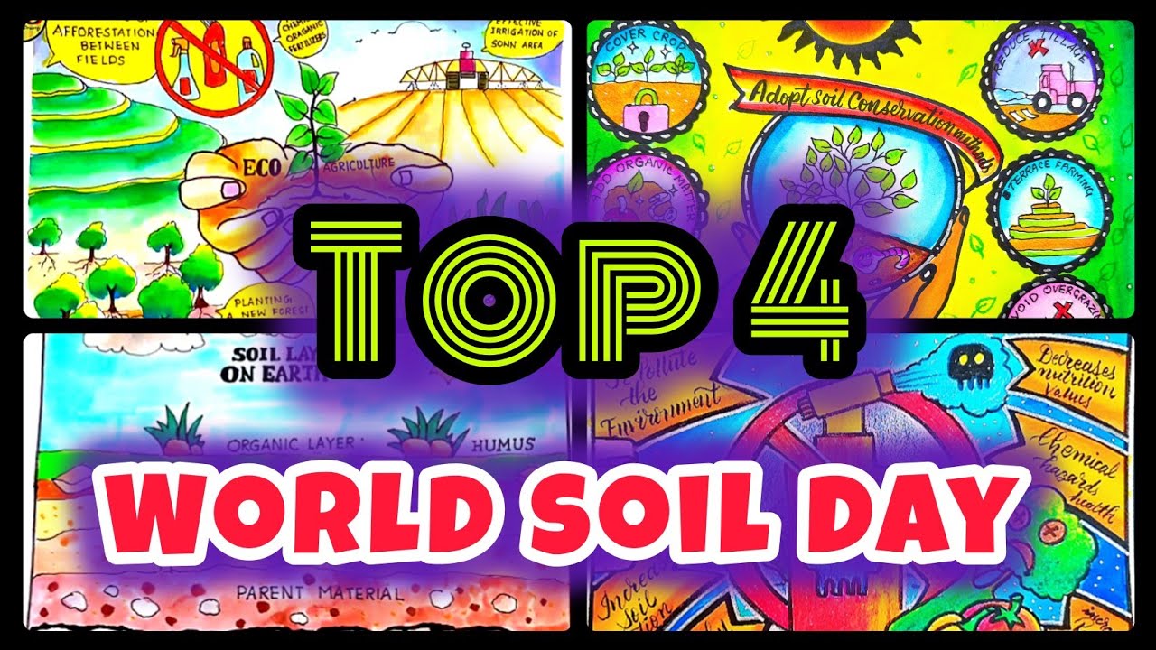 Save Soil Save Earth Poster / Soil Erosion & Conservation Drawing ...