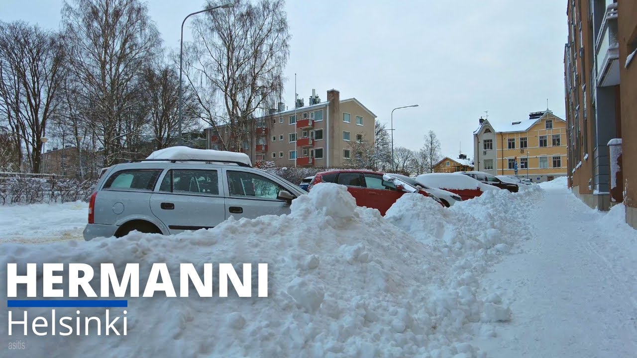 Walking in Helsinki Finland - Winter Morning Walk in Hermanni ...