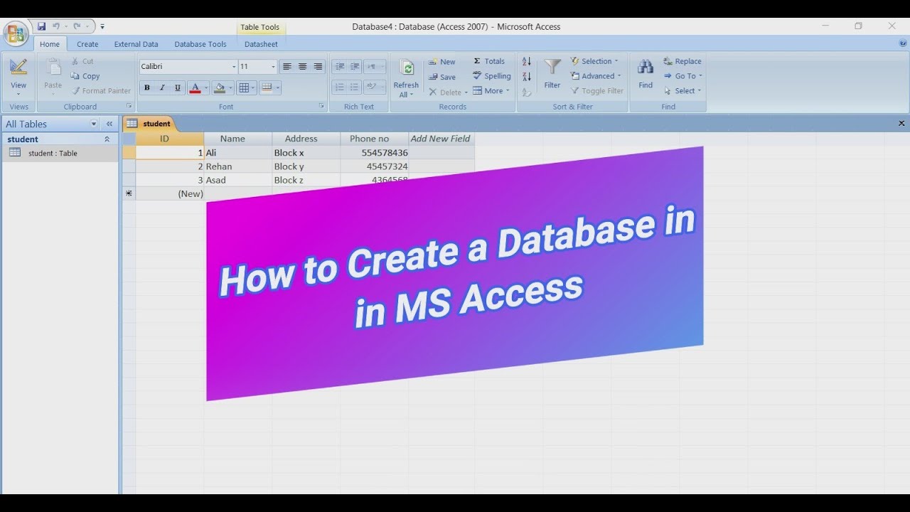 How to Create a Database in MS Access - YouTube