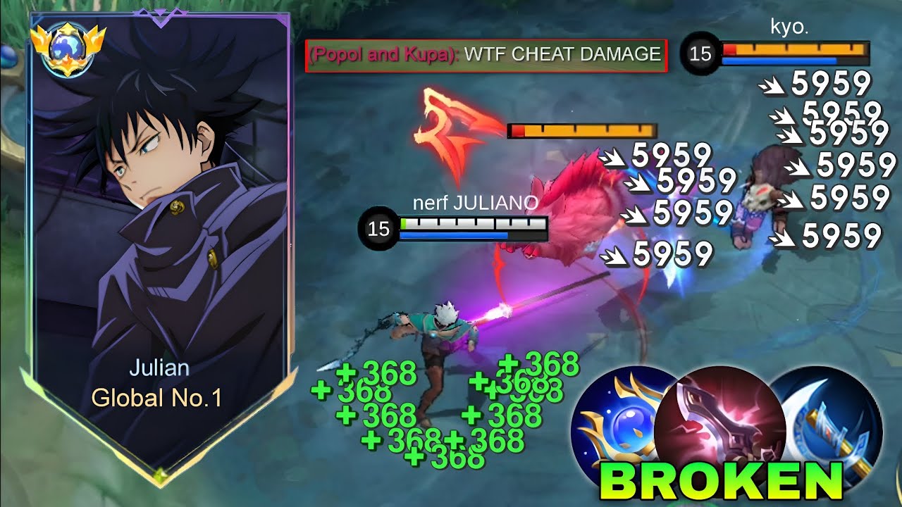 GLOBAL JULIAN NEW DAMAGE CHEAT AND LIFESTEAL!!😱 BRUTAL DAMAGE TOTALLY INSANE!! (must try) - MLBB ...