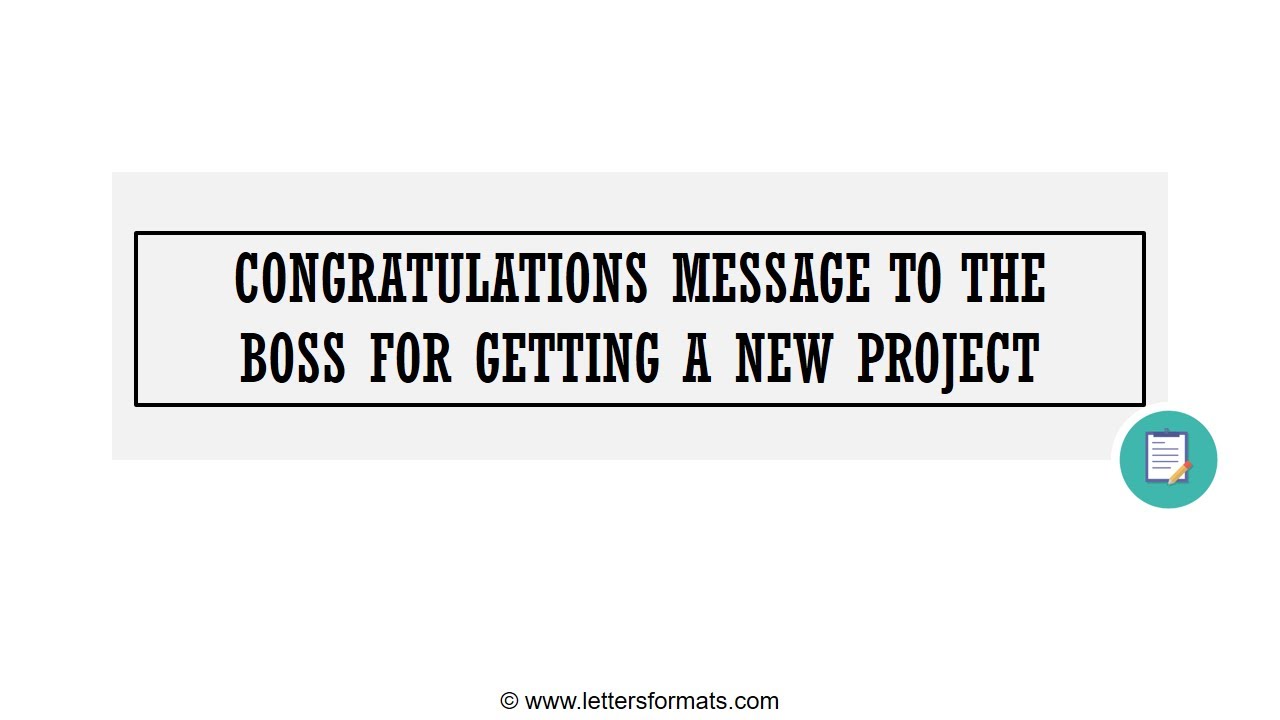How to Write a Congratulations Message for Getting a New Project - YouTube