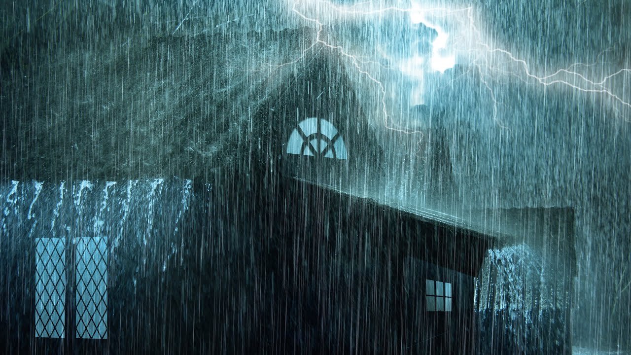 Night Thunderstorm Rain Sounds for Sleeping | Heavy Rainstorm on Tin ...