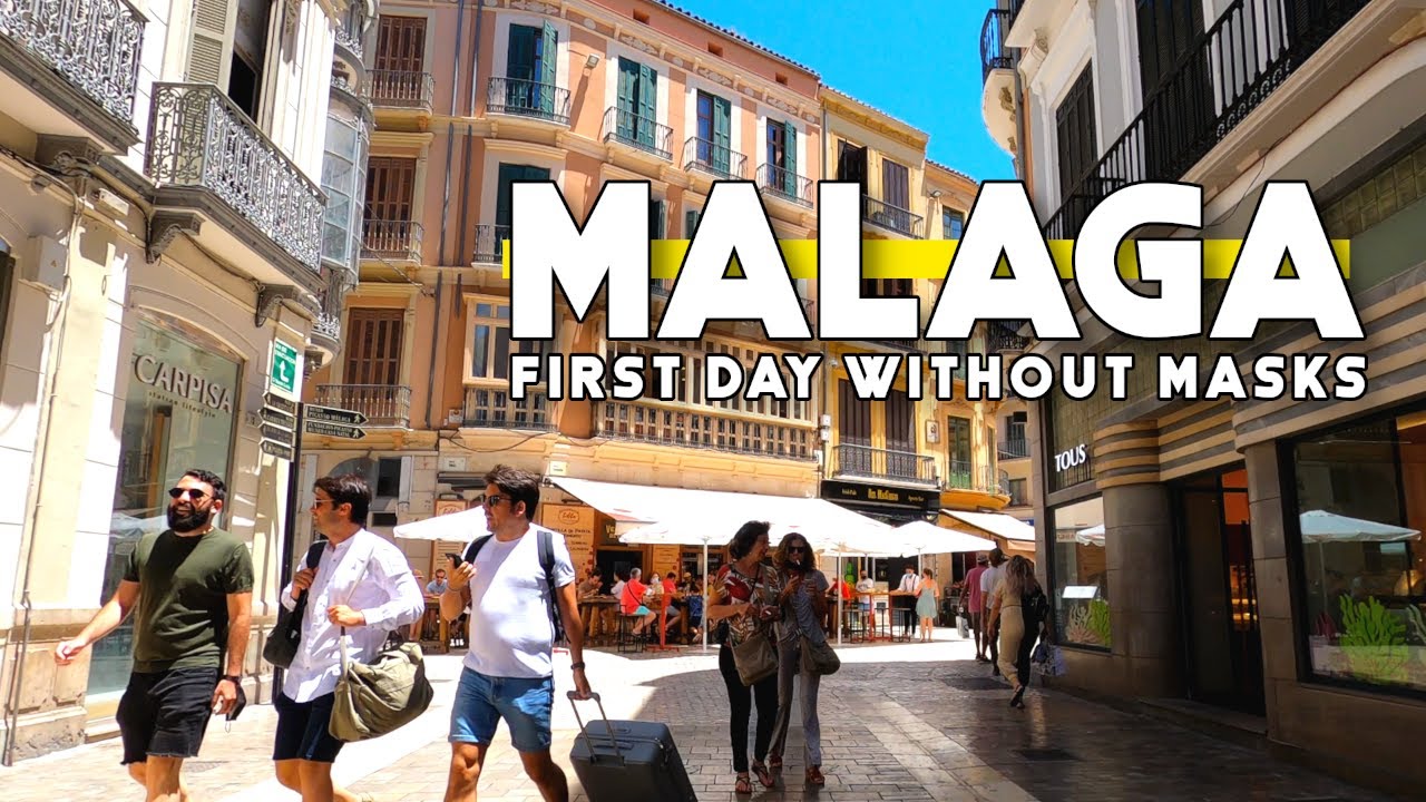Malaga City Spain, First Day No Mandatory Masks Outdoors 26 June 2021 ...