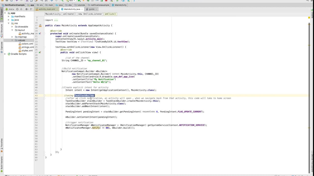 How to create Simple Notification - Android 8 Feb 2018 - YouTube