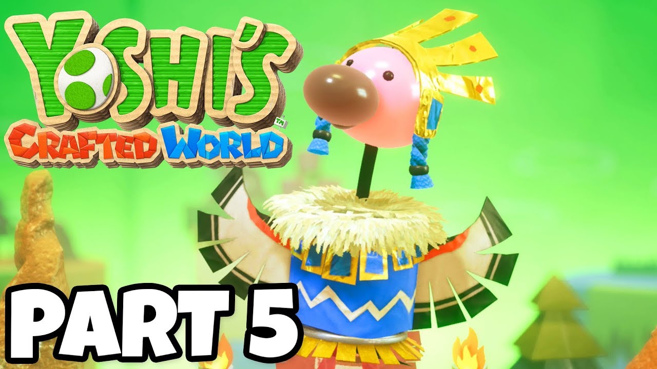 Yoshi's Crafted World Walkthrough Gameplay Part 5 - 1st Boss & 1st Gem ...