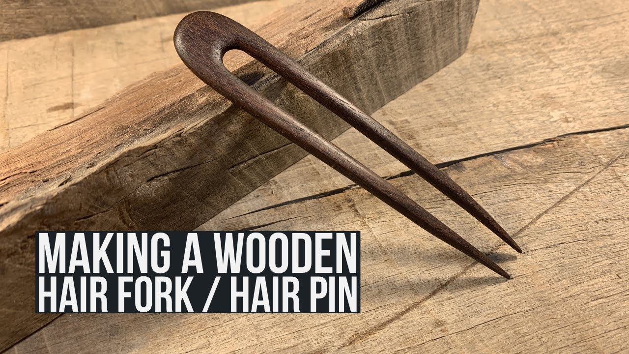 How to make a wooden hair pin / hair fork - YouTube