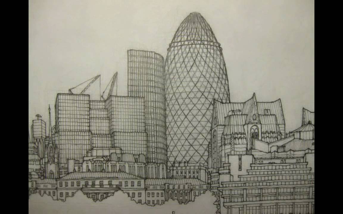 Matteo Pericoli - London Unfurled (progress): The City - YouTube