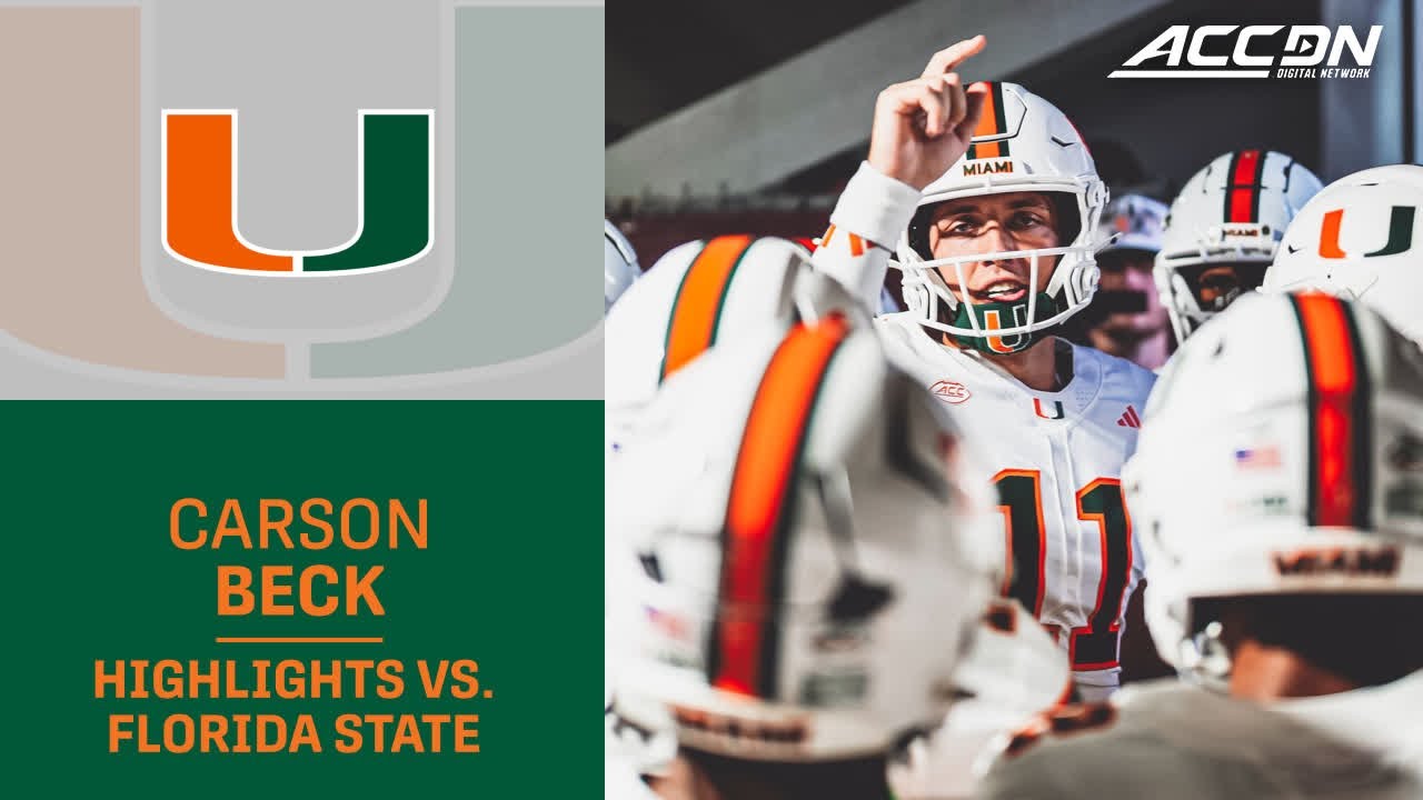 Miami's Carson Beck Tosses 4 Touchdown Passes Against the Seminoles ...