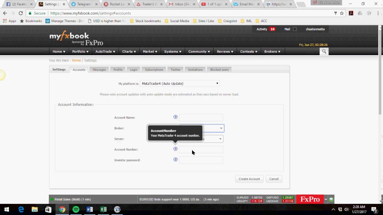 How To Setup a myFXbook Account GWI - YouTube