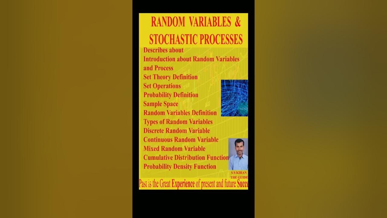 Introduction to Random Variables and Probability Theory (RVSP) by S S Kiran Sir - YouTube