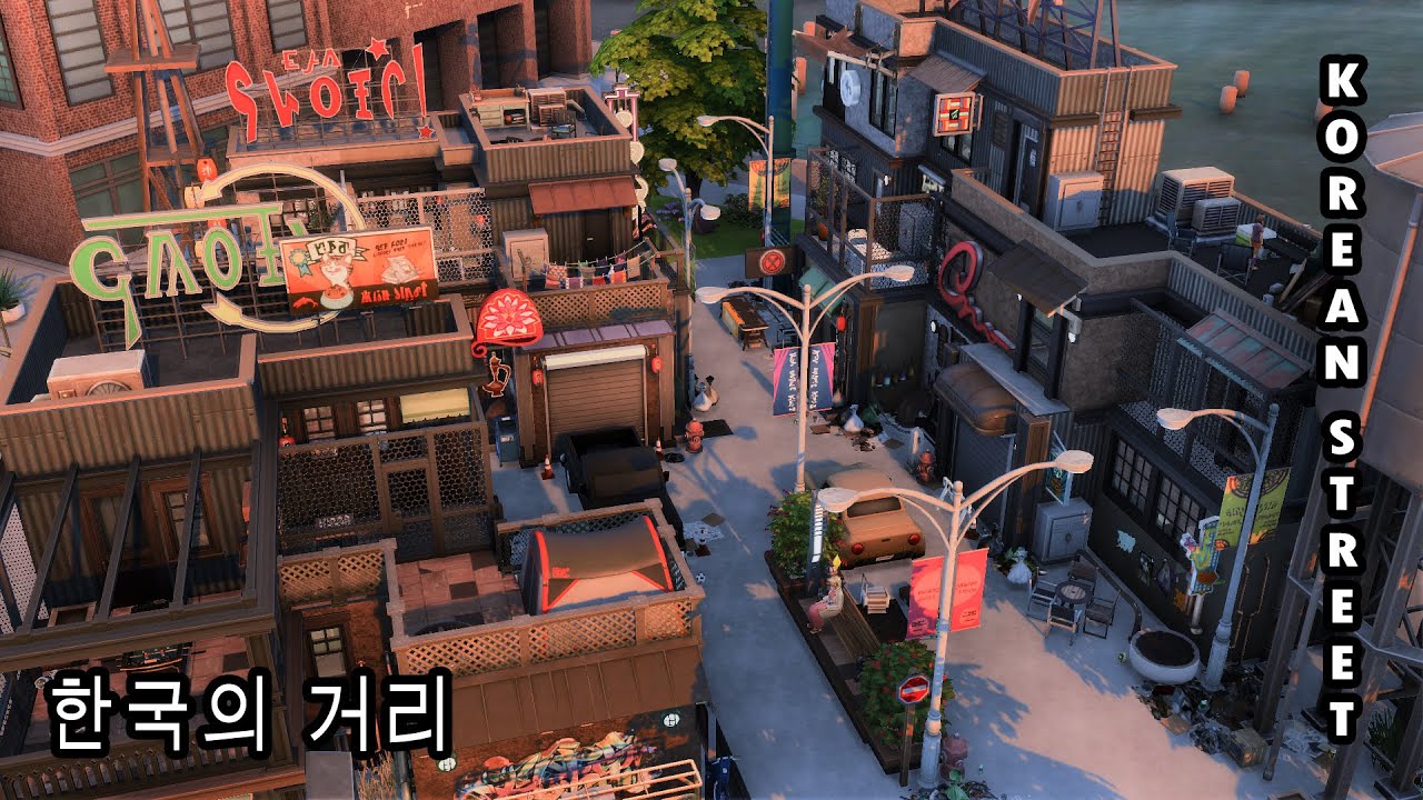 Korea Street in Sims 4 (Slum korea area) | Speed build (5 BDR, 4 BTR) 🍷 ...