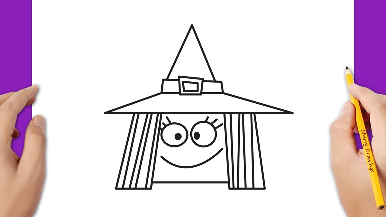 How to draw a Halloween witch - YouTube