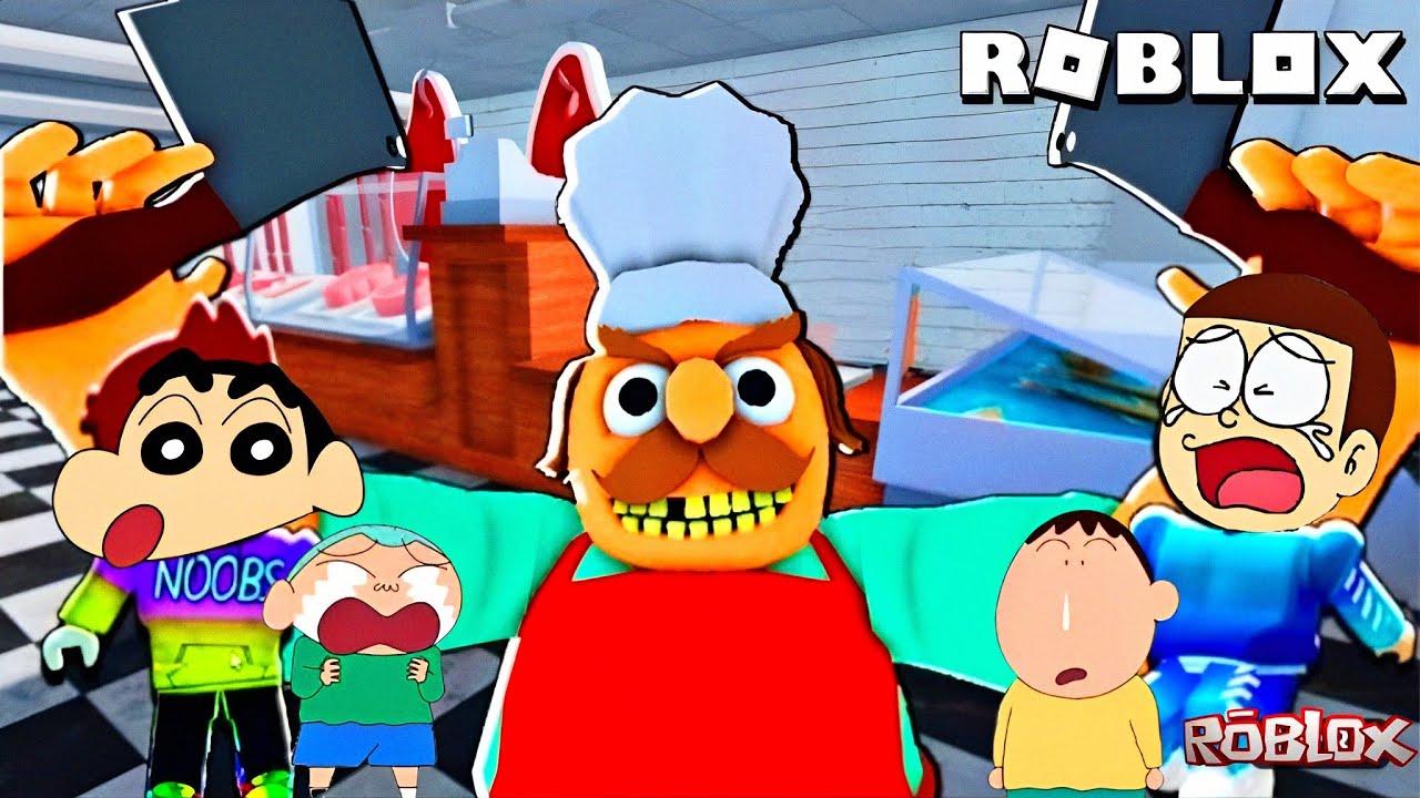 Shinchan and Nobita Escape MR PICKLES BUTCHER Run 😱 || Funny Game ...