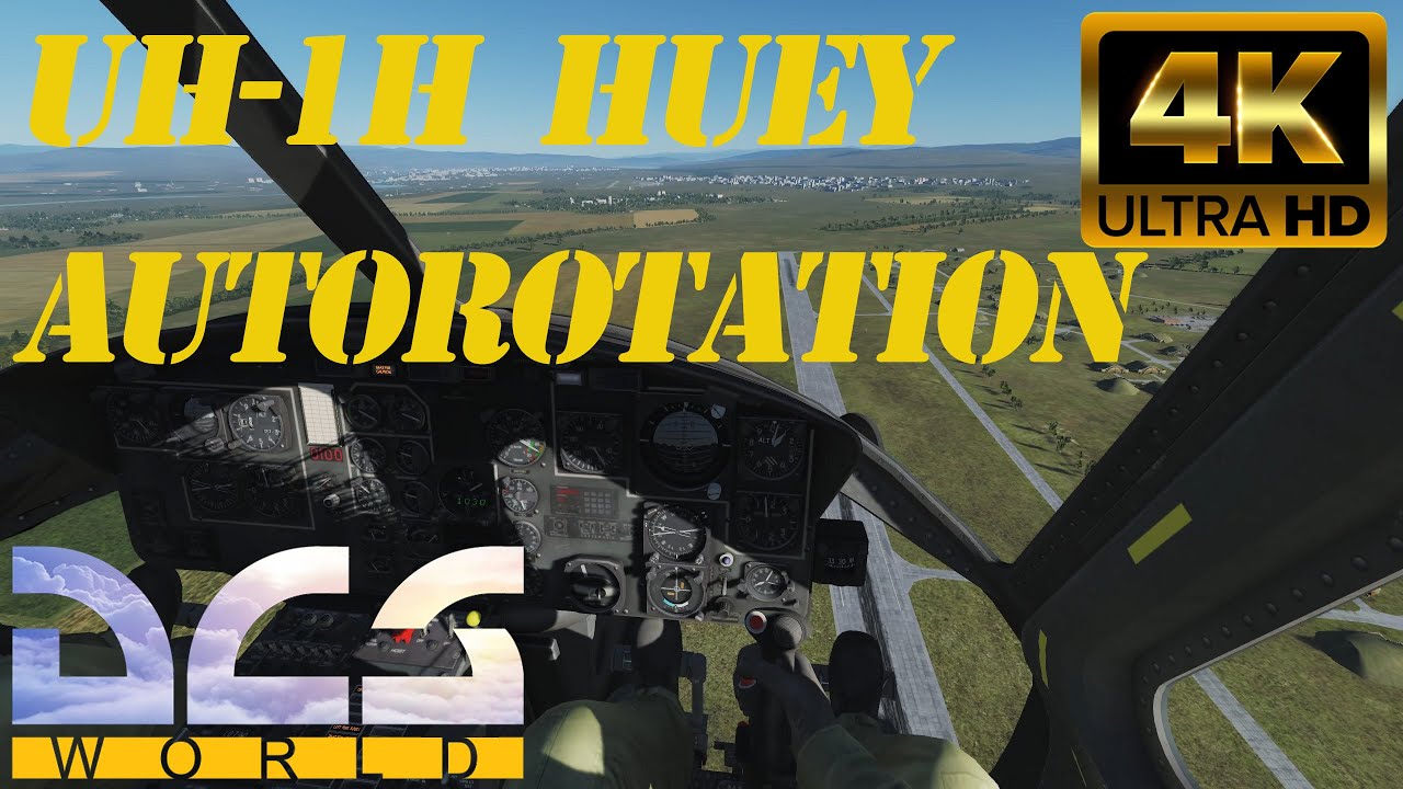 DCS World | UH-1H Huey Autorotation | 4K 2160p | - YouTube