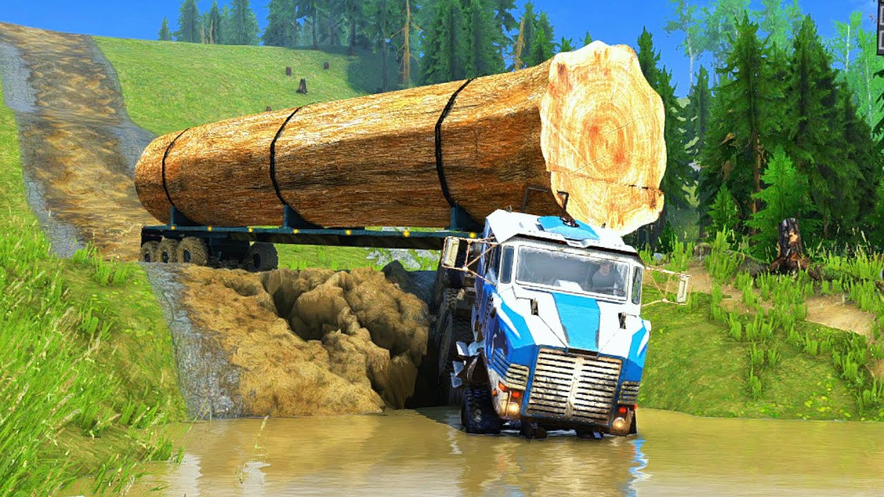 MEGA TRUCK FALLS INTO DEEP MUD! 💥 EPIC LOGGING DISASTER! 😱 - YouTube