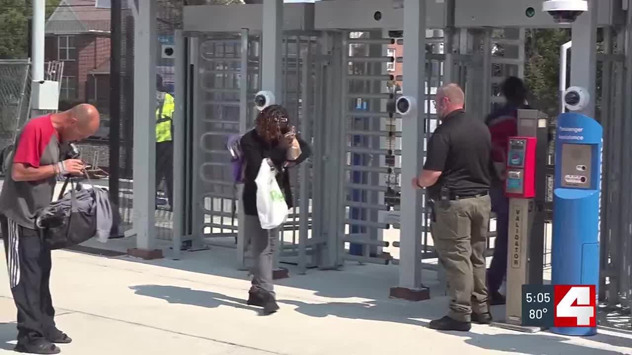 First Metro Transit security gate installed in Metro East - YouTube