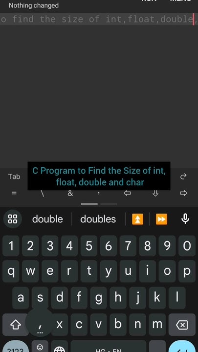 write a c program to find the size of int,float, double and char.#viral ...