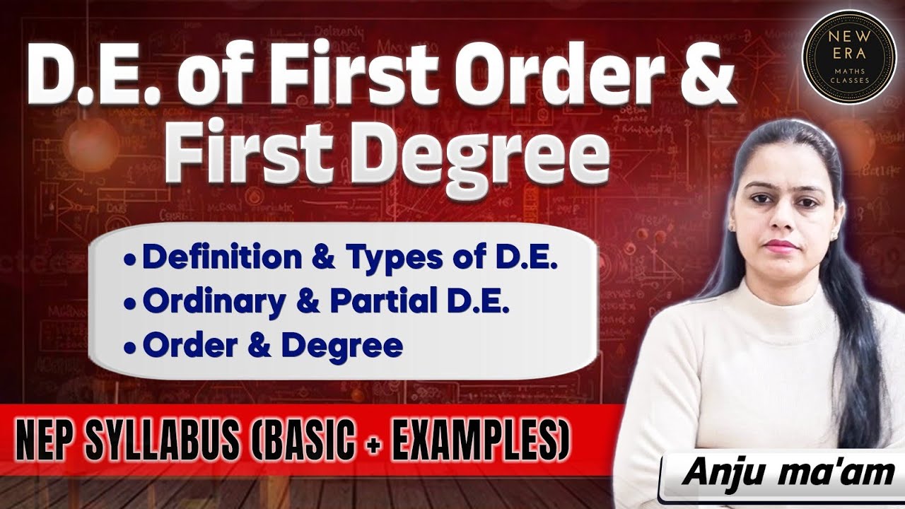 Ordinary & Partial d.e. | Linear & Non-Linear Ordinary d.e. | Sem 3 ...