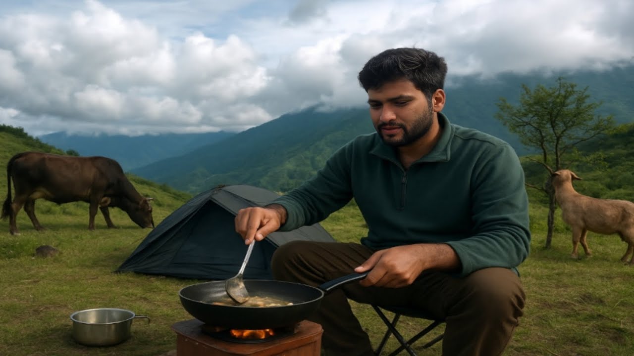 Pahadi Camping with Village Life | camping in rainy weather | camping ...