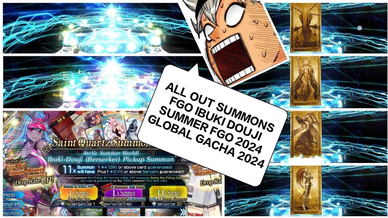 ALL OUT!! FGO IBUKI DOUJI SUMMER SUMMON FGO Summer Ibuki FGO Gameplay ...