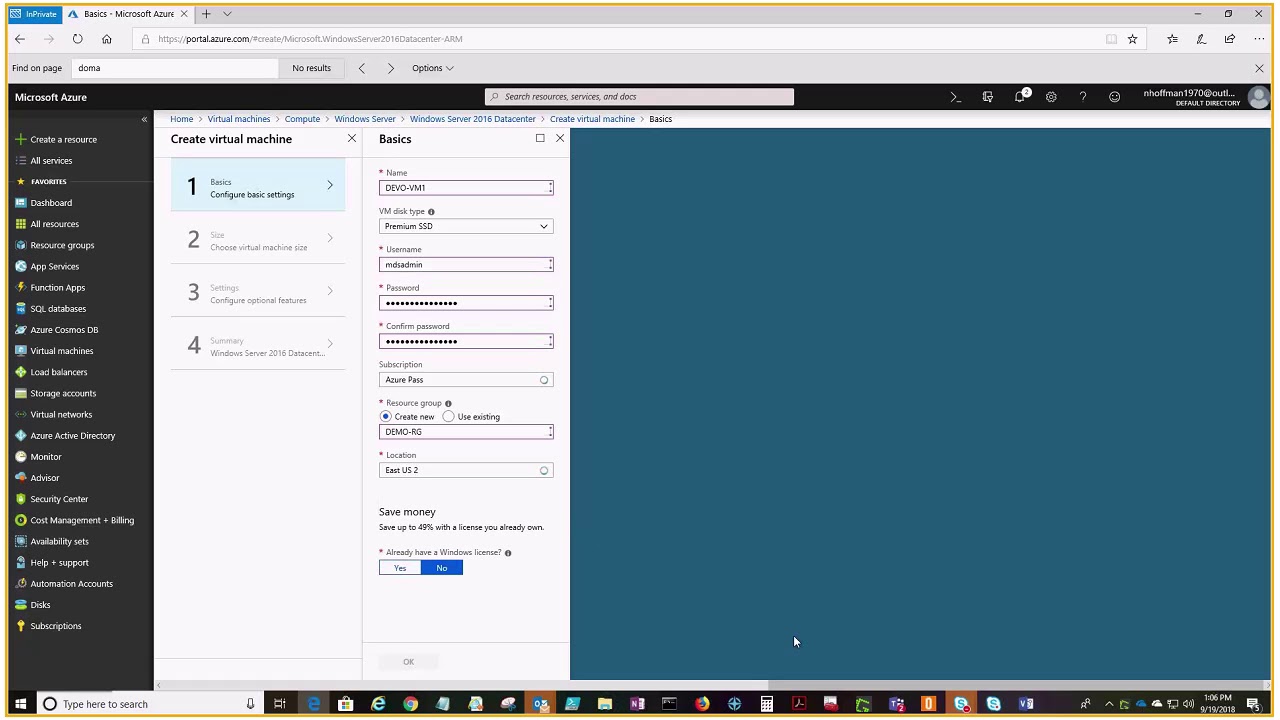 Azure Demo - Azure Portal Navigation and VM Creation by MDS - YouTube