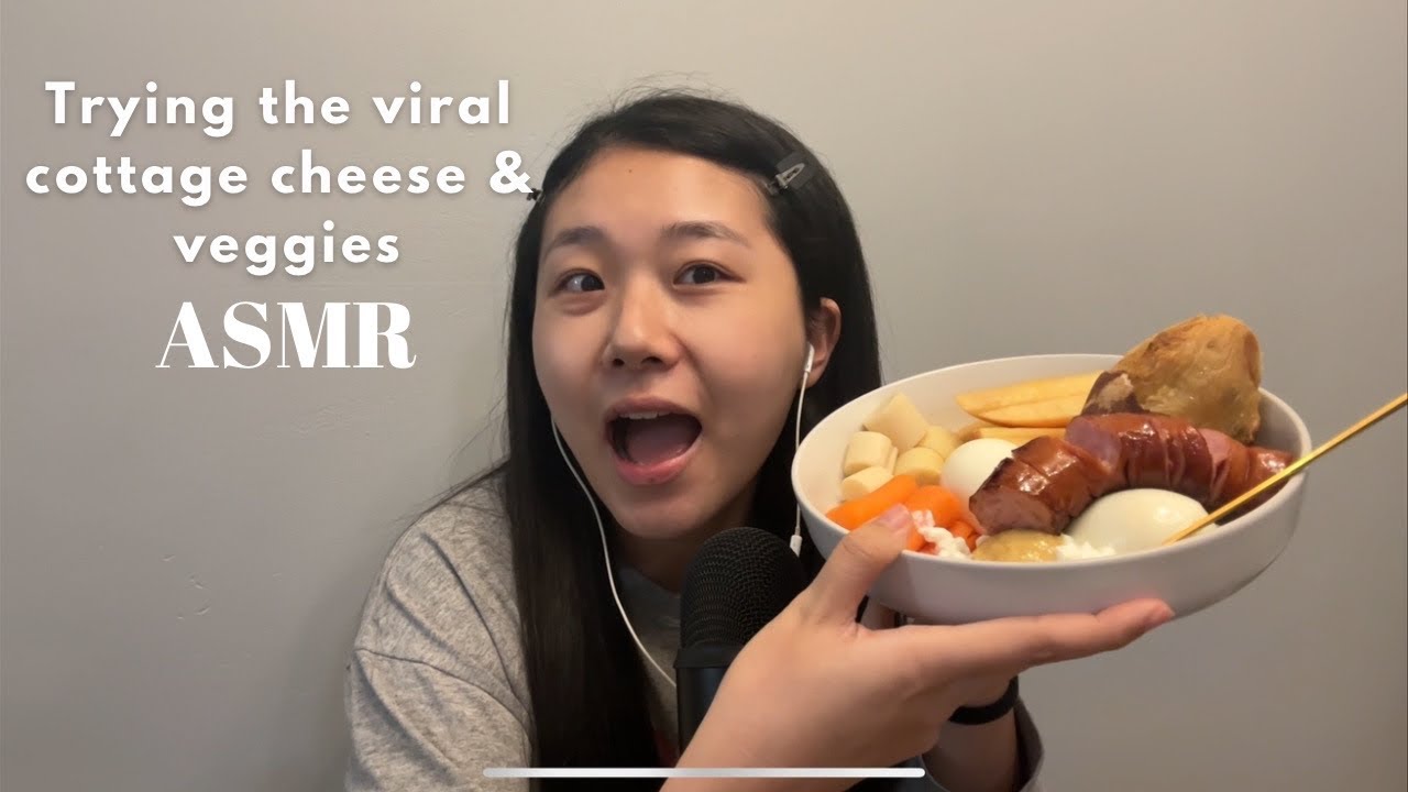 Cottage cheese & veggies ASMR - YouTube