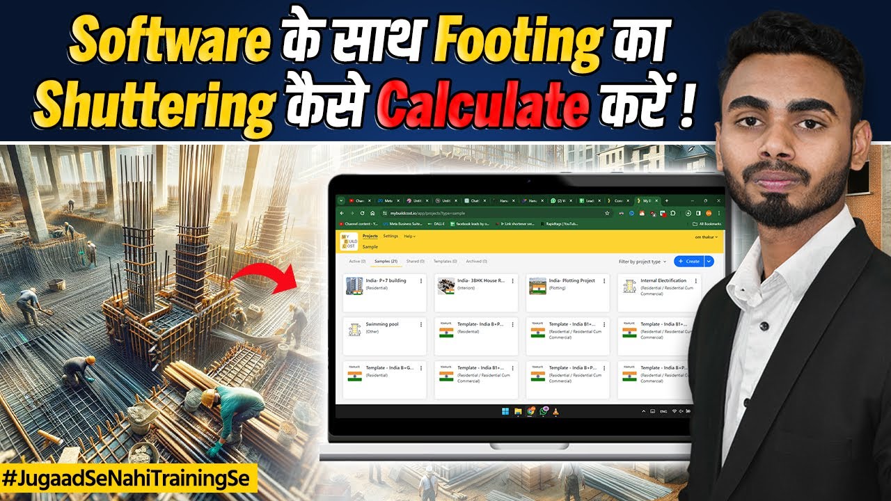 Calculate Shuttering for Footing Concrete Using Software | Complete ...