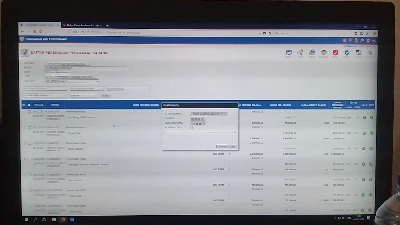 Proses Validasi Postingan Data Aset (ATISISBADA) - YouTube