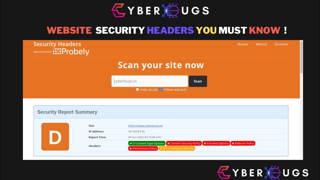 Security Headers For Website | No One Talk About This Important Topic | CyberBugs | In Hindi ...