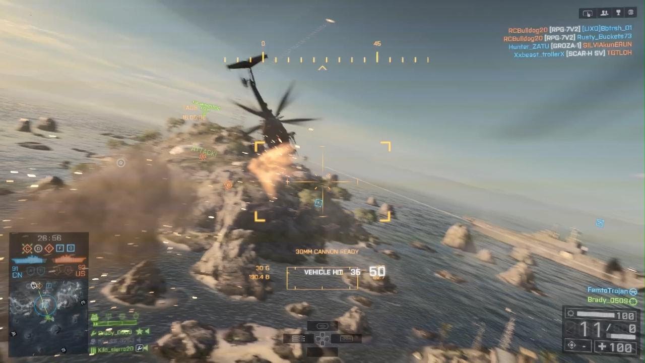 Chopper Gunner on Carrier Assault (BF4) - YouTube