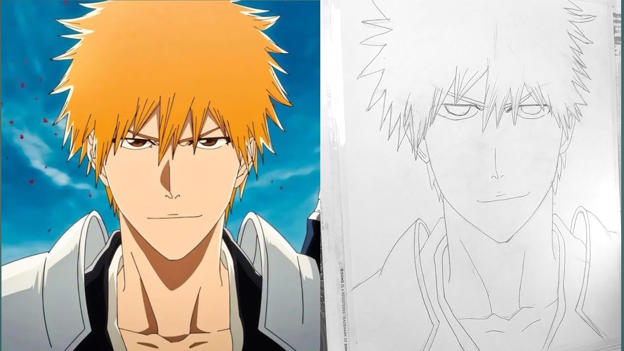 Step-by-Step Drawing Tutorial: Ichigo Kurosaki from Bleach | BKD - YouTube