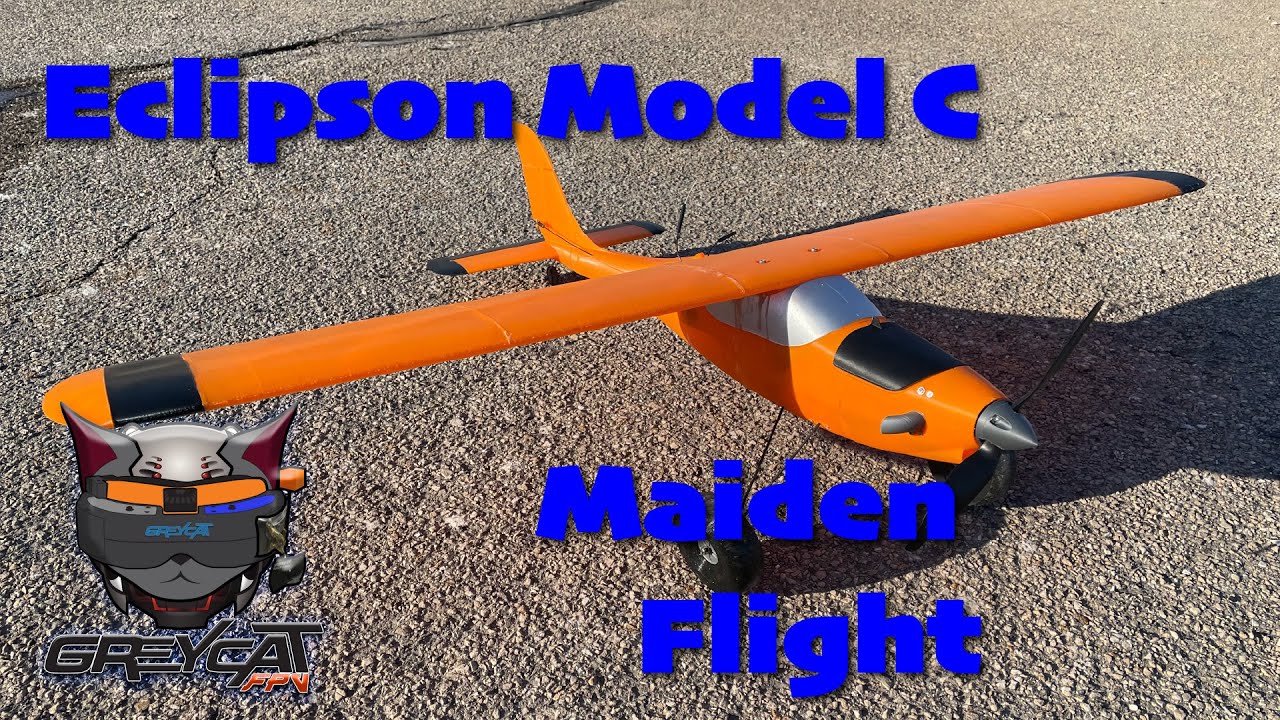 Eclipson Model C First Crash, and Flights, 3D printed RC plane - YouTube