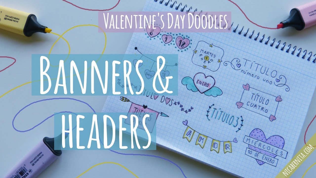 TAKING CUTE NOTES BANNERS & DECORATIVE HEADERS Valentine's Day Doodles ...