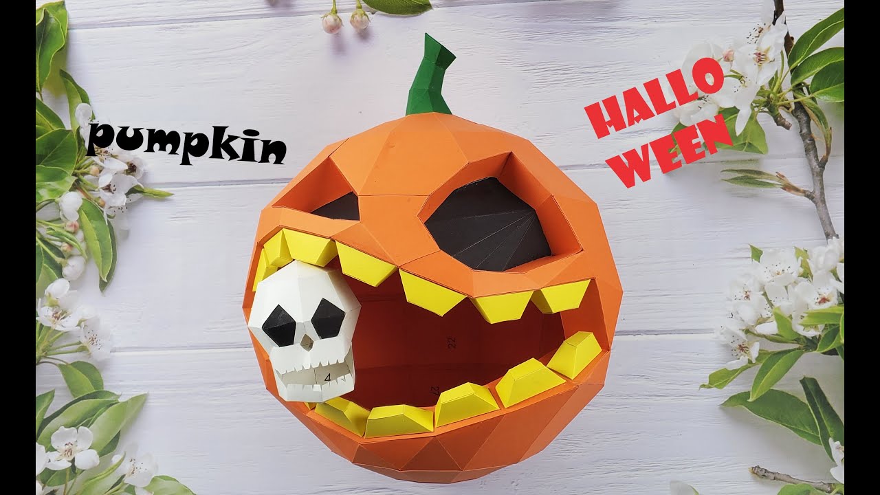 Papercraft Halloween pumpkin - YouTube