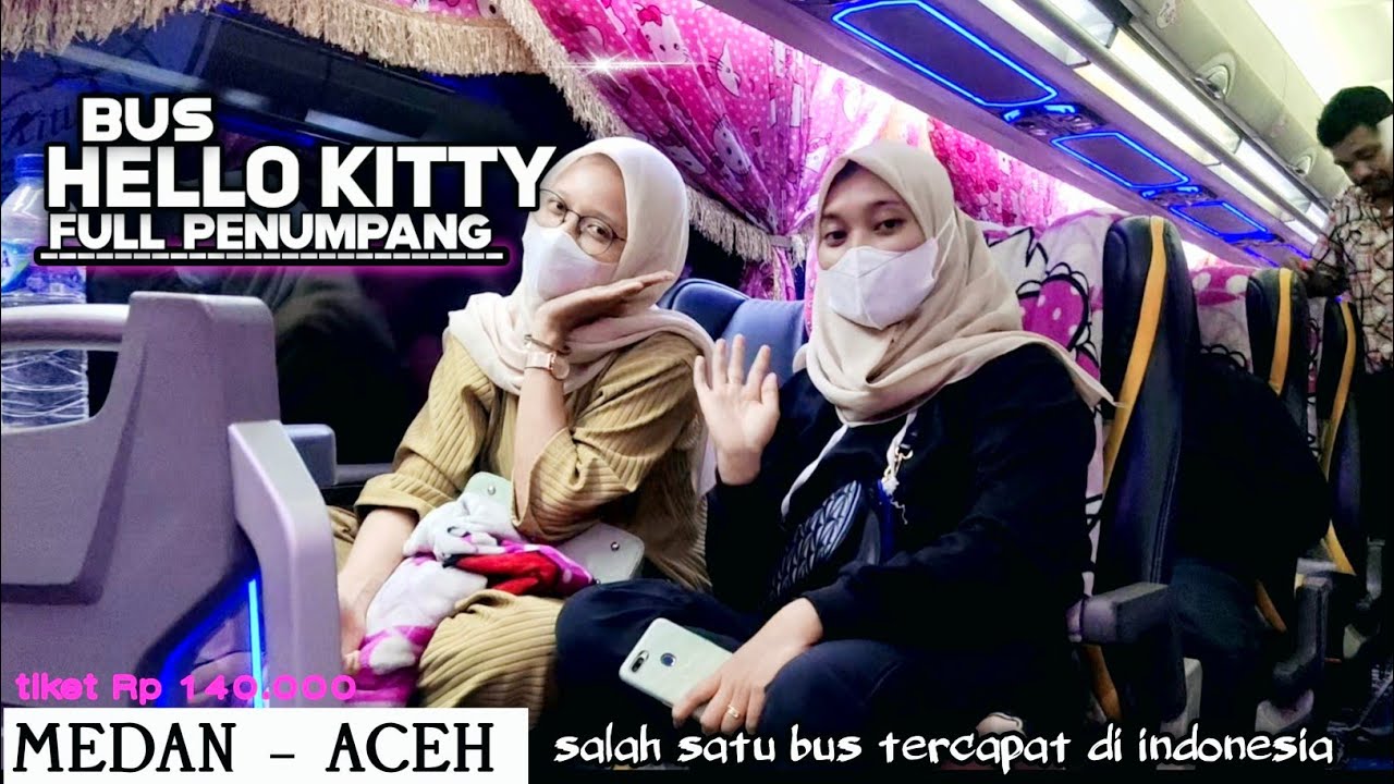 bus putra pelangi hello kitty serba pink_full penumpang/aceh medan ...