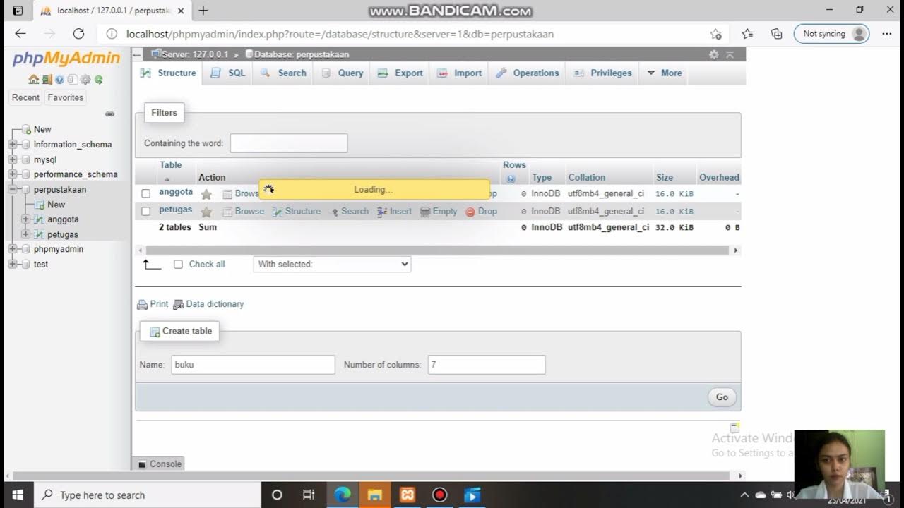 tutorial membuat database menggunakan phpmyadmin - YouTube