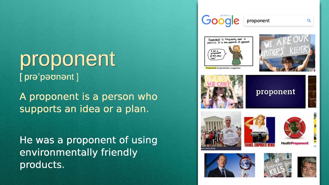 Proponent : C1 level english vocabulary lesson, www.LipLix.com - YouTube
