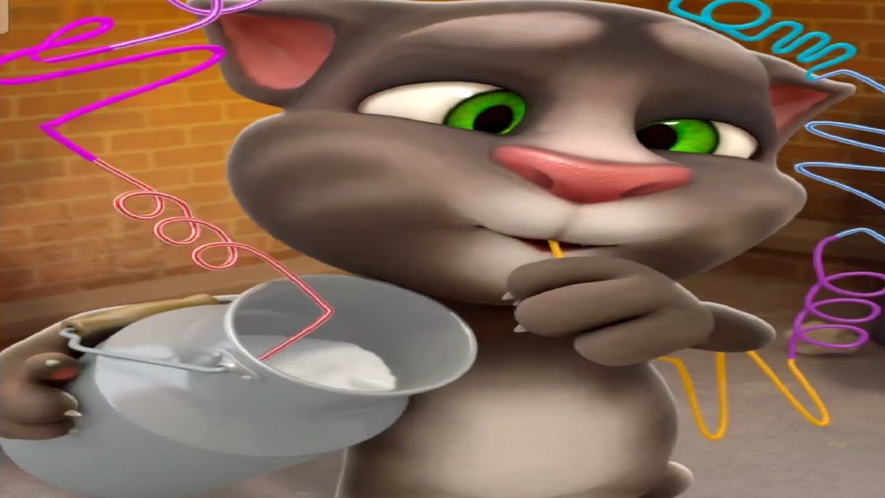 Talking Tom Cat : DRINKING MILK - YouTube